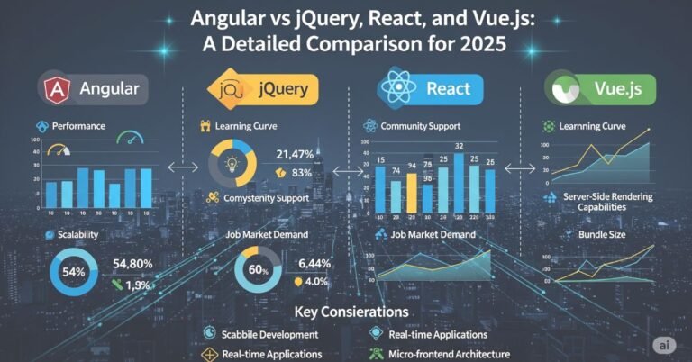 Angular vs jQuery, React, and Vue.js: A Detailed Comparison
