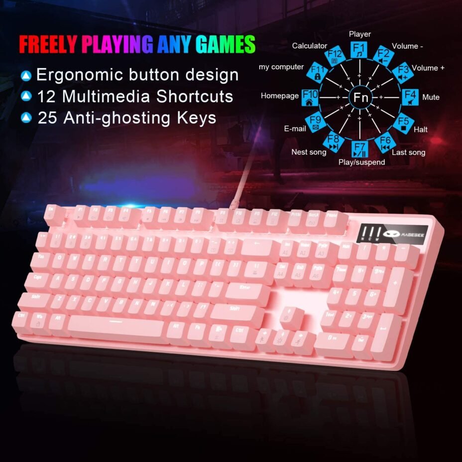 Best 2 Pink Gaming Keyboard