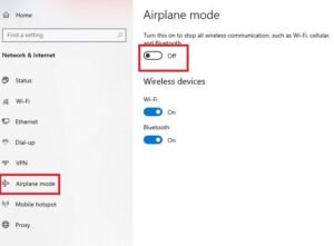 How to Turn OFF Airplane Mode On Windows 10?